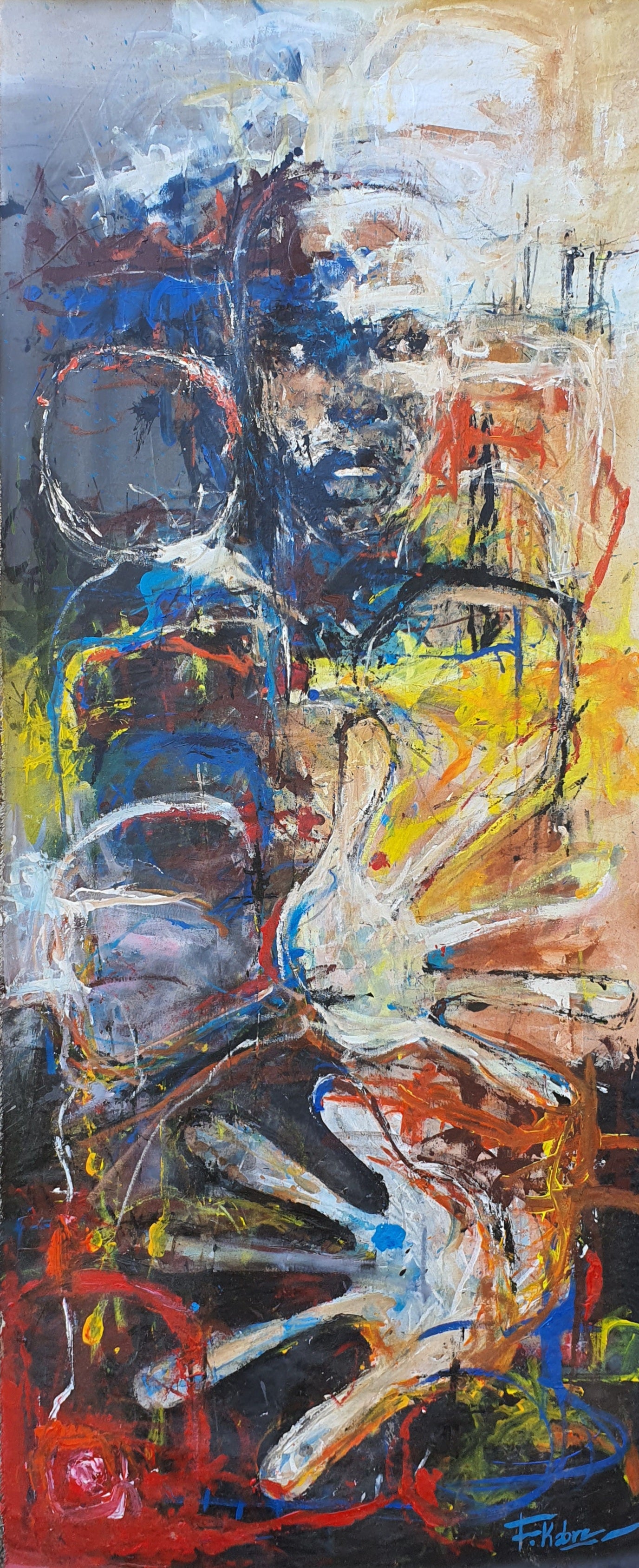 Demarcation, Painting by Fidèle Kabre | AFRIKANIZM ART