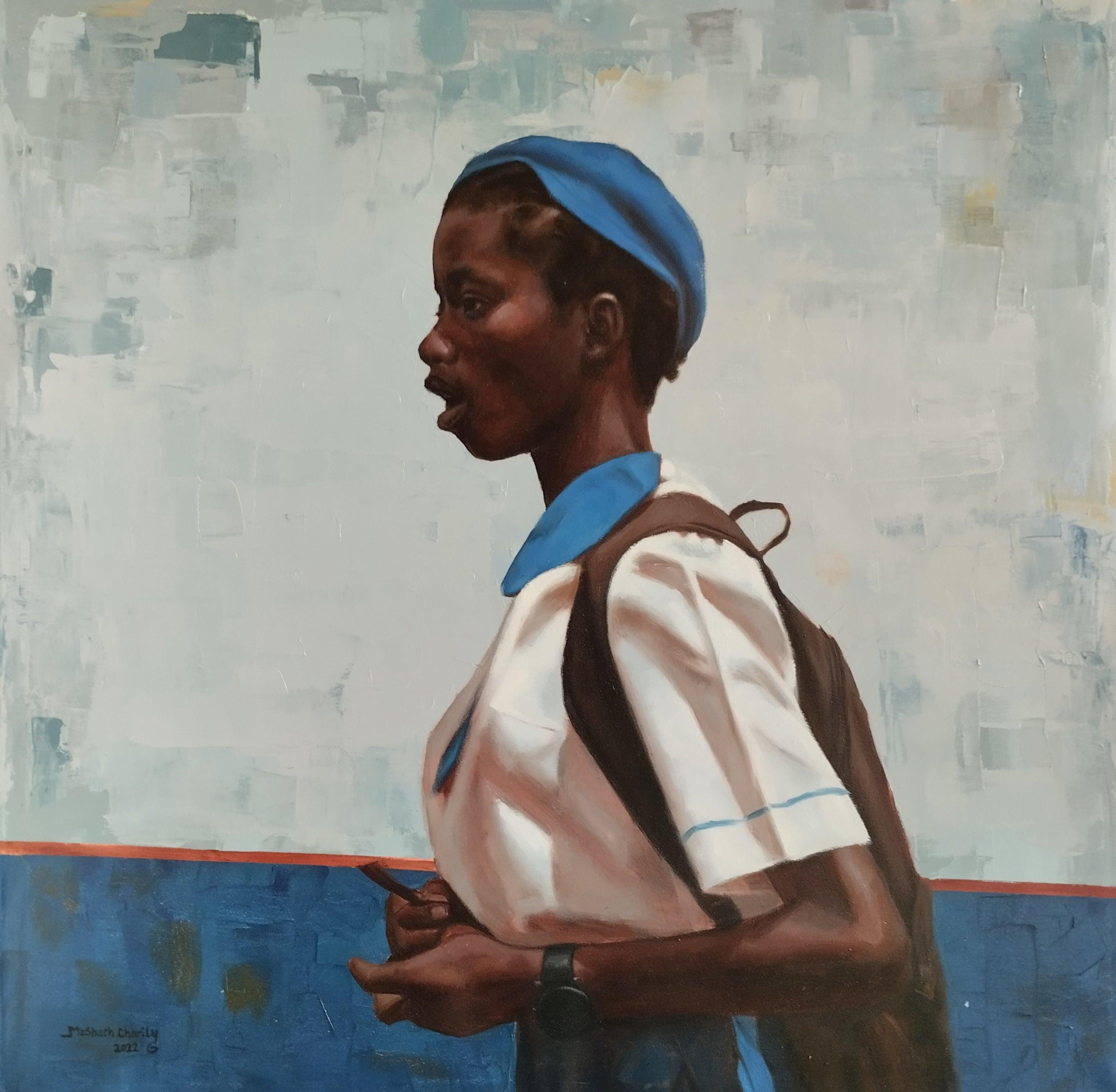 Self Reflection, Painting by Meshach Charity | AFRIKANIZM ART