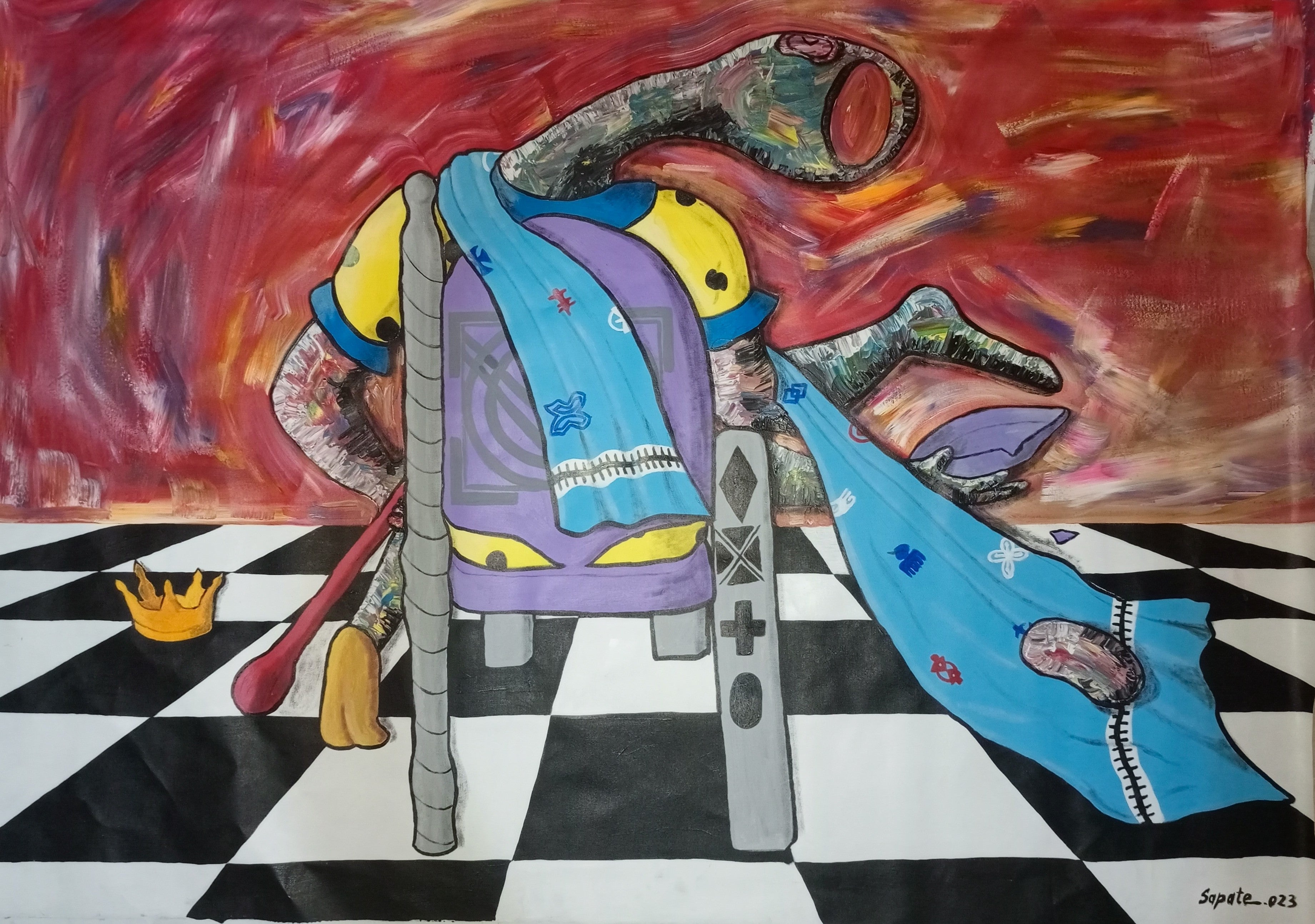 The cargo of being human, Painting by Sapate | AFRIKANIZM ART